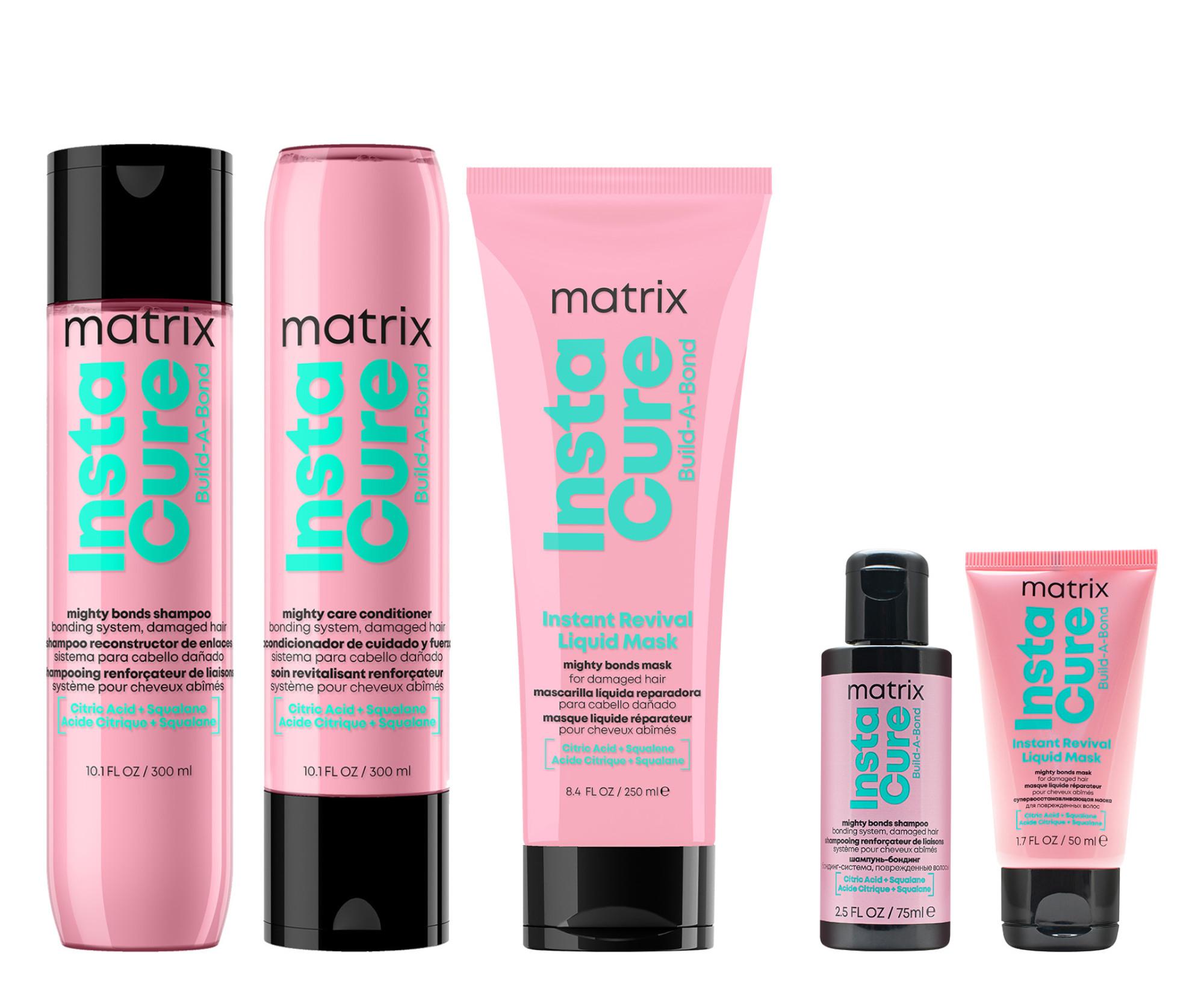 Sada pro velmi poškozené vlasy Matrix Instacure Build-A-Bond + cestovní ...