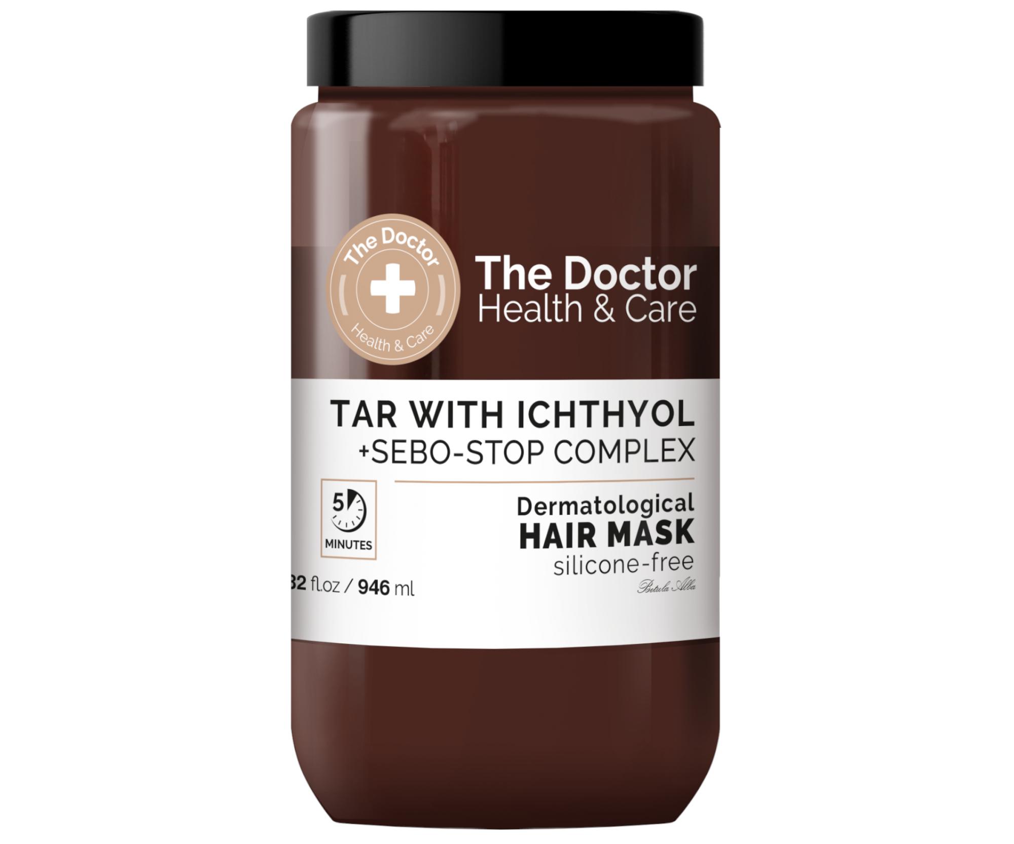 Dermatologická maska na vlasy proti nadměrné tvorbě mazu The Doctor Tar ...